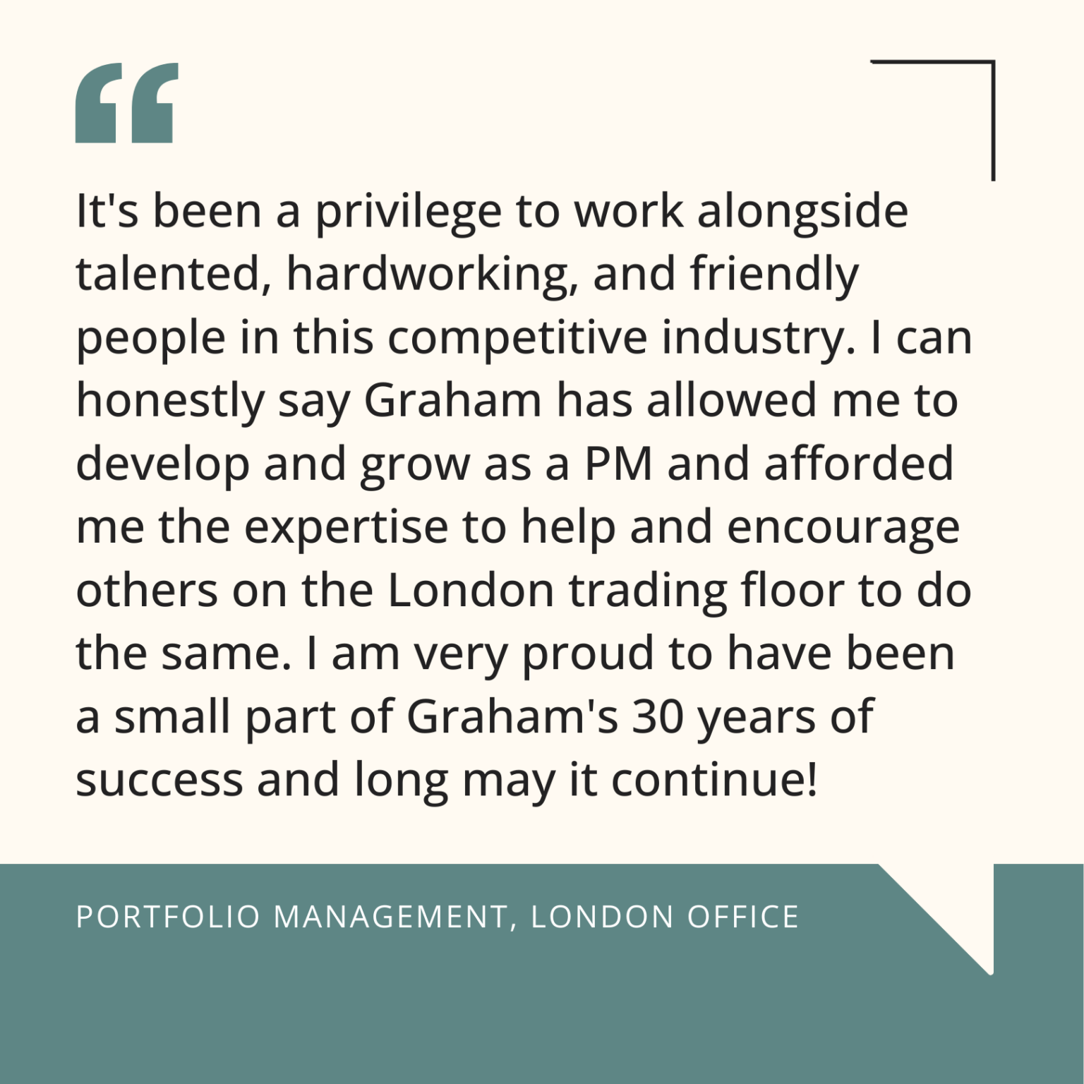 Graham’s 30 Year Anniversary – Graham Capital Management